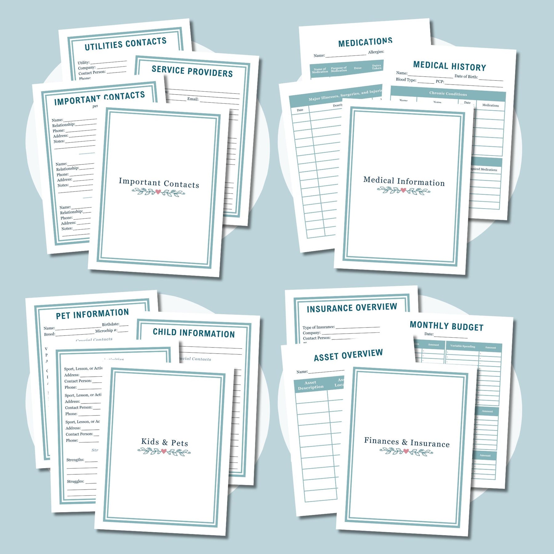 Editable Emergency Binder Canva Templates – Abby Organizes