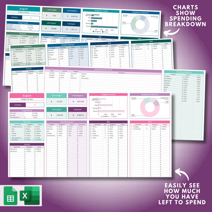 Monthly Budget Spreadsheet for Google Sheets and Excel – Abby Organizes