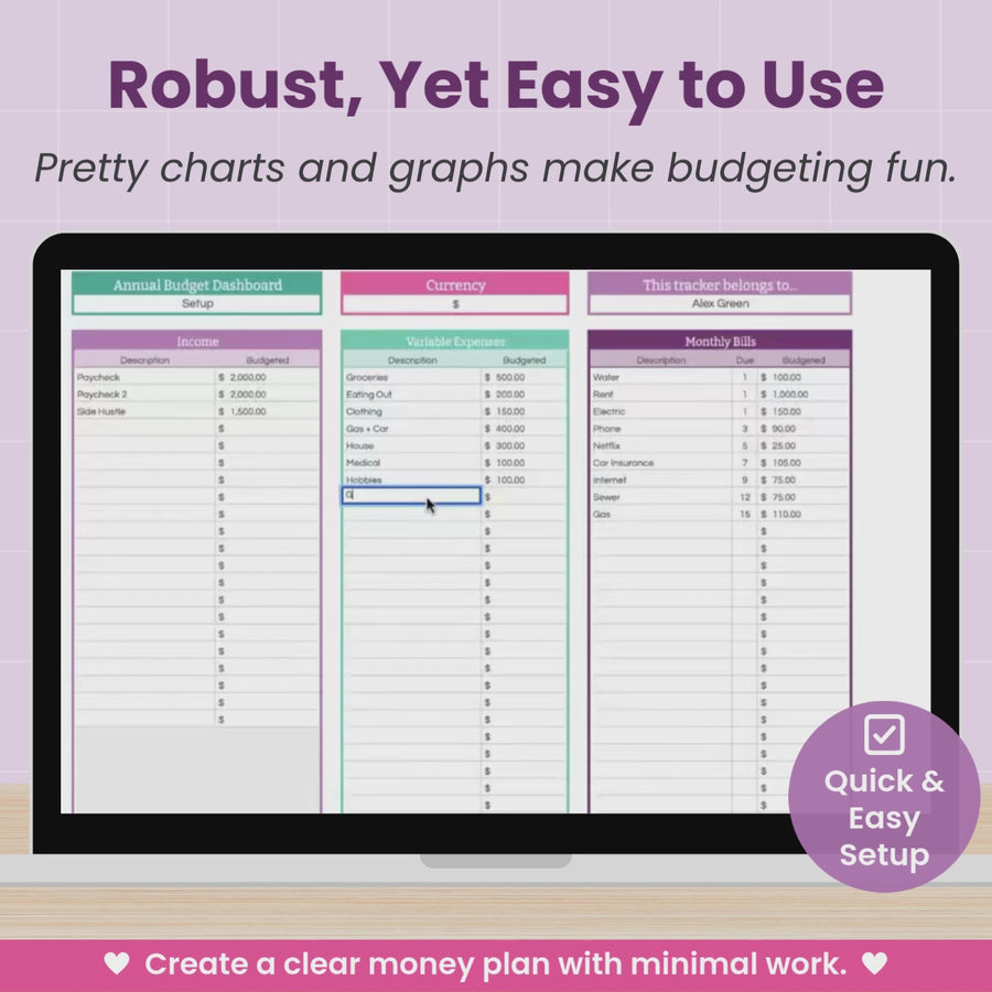Complete Finance Dashboard and Annual Budget System for Google Sheets ...