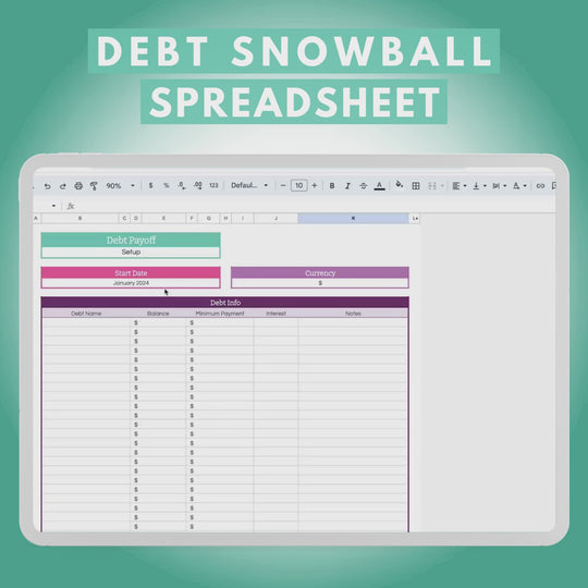 Debt Snowball Spreadsheet for Google Sheets – Abby Organizes
